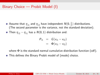 Mode choice models | PDF