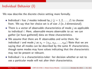 Mode choice models | PDF