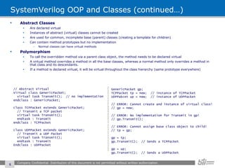 SystemVerilog OOP Ovm Features Summary | PPT