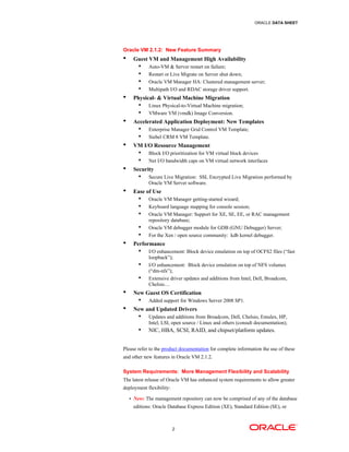Oracle VM Spec Sheet | PDF