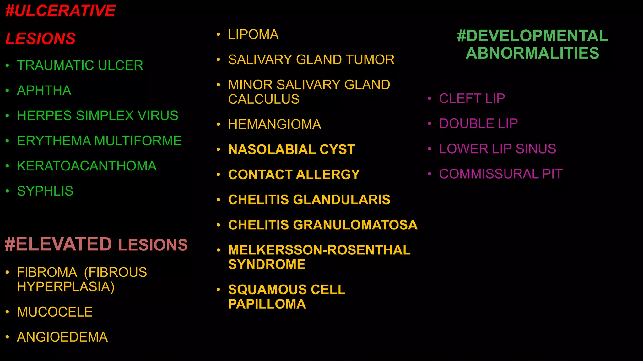 lesions of lip | PPTX