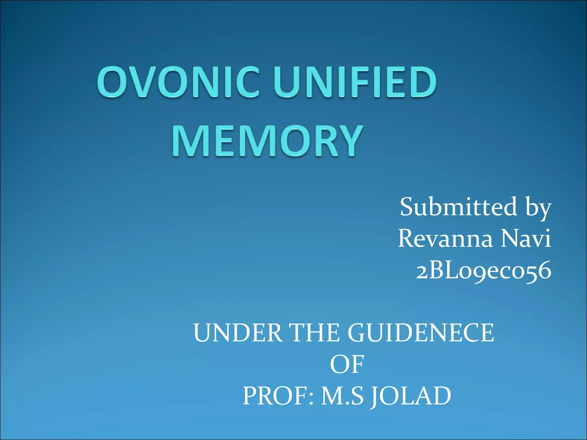 Ovonic unified memory | PPT