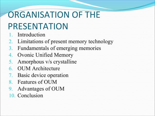 Ovonic unified memory | PPT | Data Storage and Warehousing | Computing