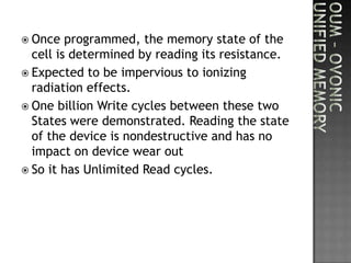 Ovonic Unified Memory(Ppt) | PPTX