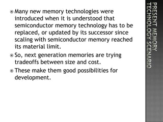 Ovonic Unified Memory(Ppt) | PPTX