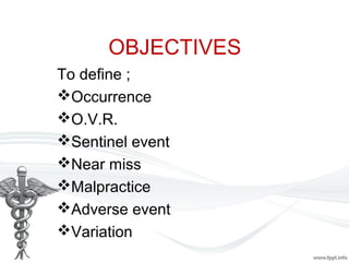 Occurrence variance report | PPT
