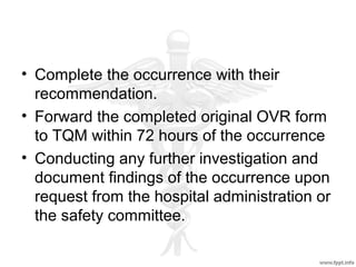 Occurrence variance report | PPT