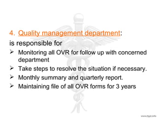 Occurrence variance report | PPT