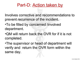 Occurrence variance report | PPT