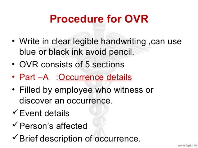 Occurrence variance report