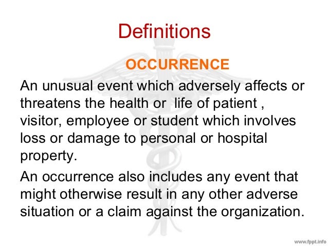 Occurrence variance report