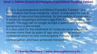 Ovral-L Tablets (Generic Levonorgestrel and Ethinyl Estradiol Tablets ...
