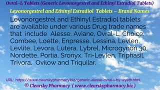 Ovral-L Tablets (Generic Levonorgestrel and Ethinyl Estradiol Tablets ...