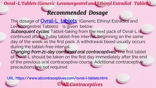 Ovral-L Tablets (Generic Levonorgestrel and Ethinyl Estradiol Tablets ...
