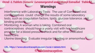 Ovral-L Tablets (Generic Levonorgestrel and Ethinyl Estradiol Tablets ...