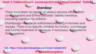 Ovral-L Tablets (Generic Levonorgestrel and Ethinyl Estradiol Tablets ...