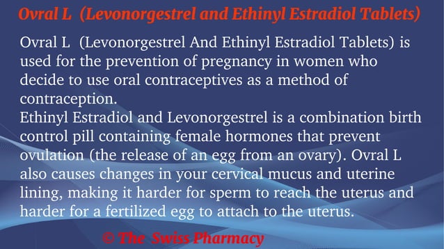 Ovral L (Levonorgestrel and Ethinyl Estradiol Tablets) | PDF ...