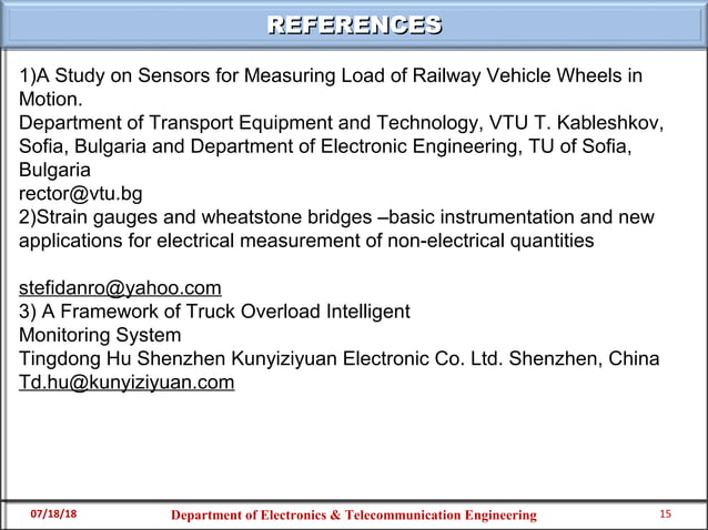 Real time vehicle overload detection and prevention system | PPT | Internet of Things | Internet