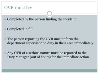 Ovr ,near miss,sentinel event report | PPTX