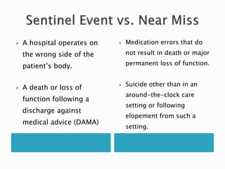 Ovr ,near miss,sentinel event report | PPTX