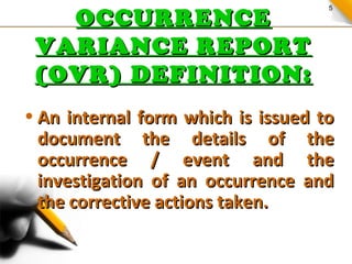 Sentinel Events & OVR (lecture) | PPT