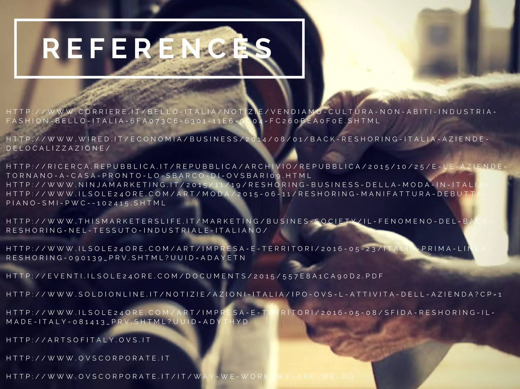 OVS Spa - A case of reshoring | PPT