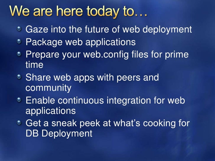 Easing Aspnet Web And Sql Server Database Deployment With Vs 2010 A