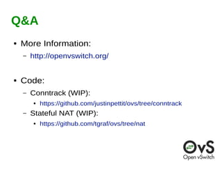 Open vSwitch - Stateful Connection Tracking & Stateful NAT | PDF