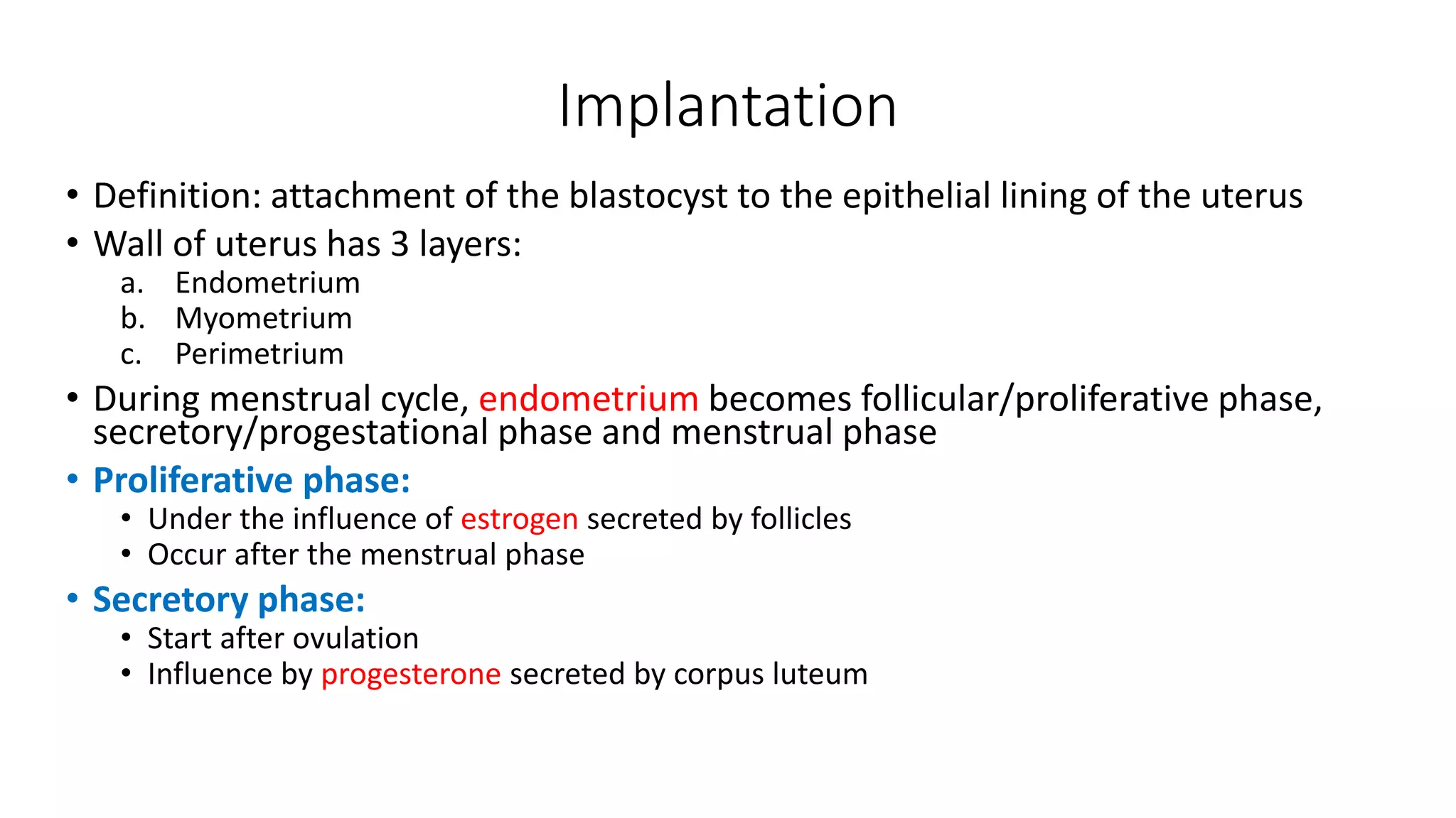 Ovulation, fertilization, implantation (1 st week | PPTX