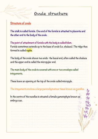 Ovule Structure, Types & Embryo Notes for Botany Semester Students | PDF