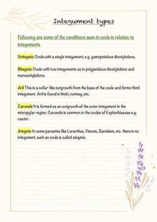 Ovule Structure, Types & Embryo Notes for Botany Semester Students | PDF