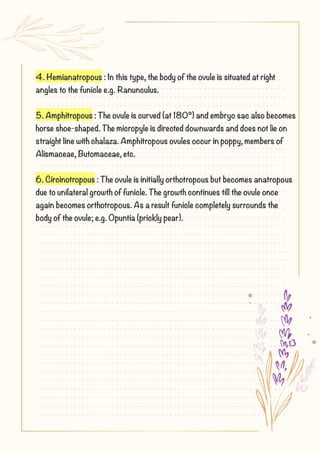 Ovule Structure, Types & Embryo Notes for Botany Semester Students | PDF