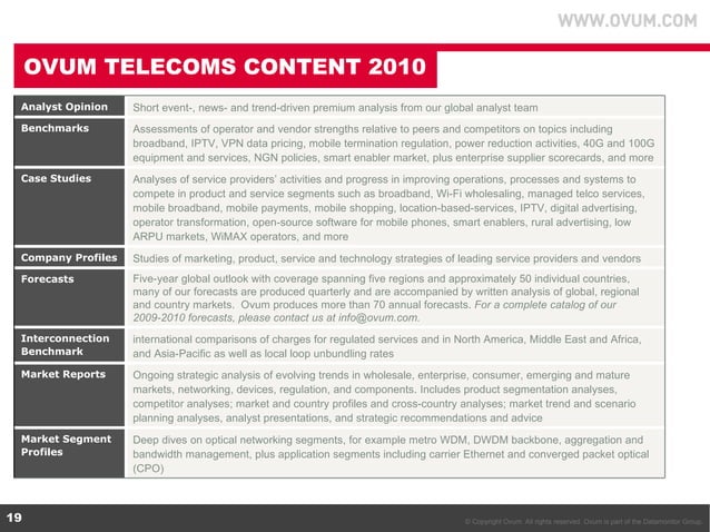 Ovum Telecom Advisory Overview General | PPT