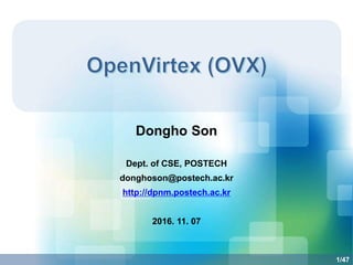 OpenVirtex (OVX) Tutorial | PPTX