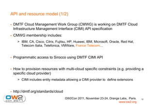 Sirocco Open Source Multi Cloud Manager, OW2con11, Nov 24-25, Paris ...