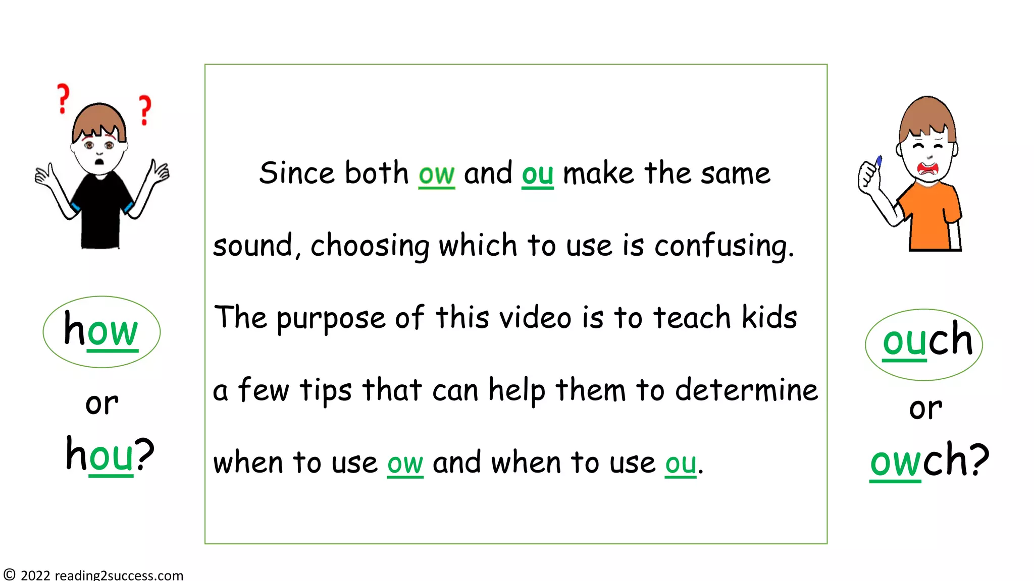 How to Teach Kids to Differentiate Between Using #Digraphs ow and ou | PDF