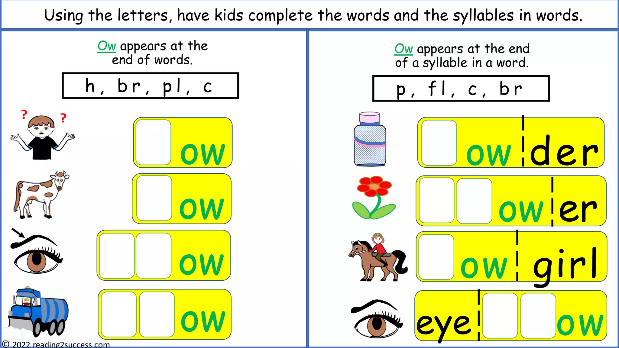 How to Teach Kids to Differentiate Between Using #Digraphs ow and ou | PDF