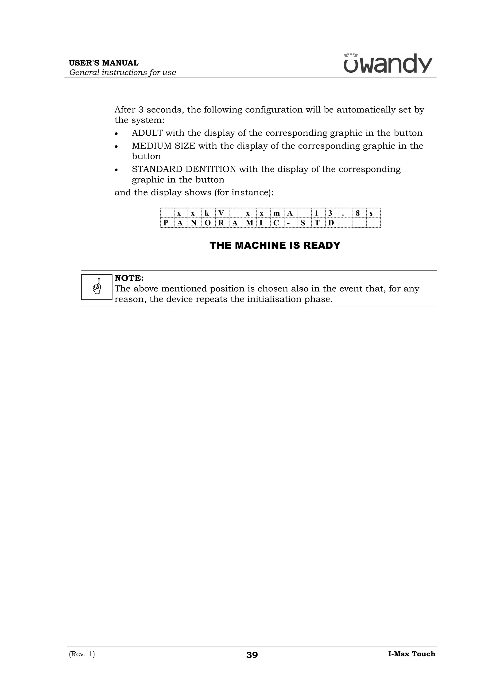 Owandy i-max-touch-2 d-pan-ceph-user-manual-rev1 | PDF