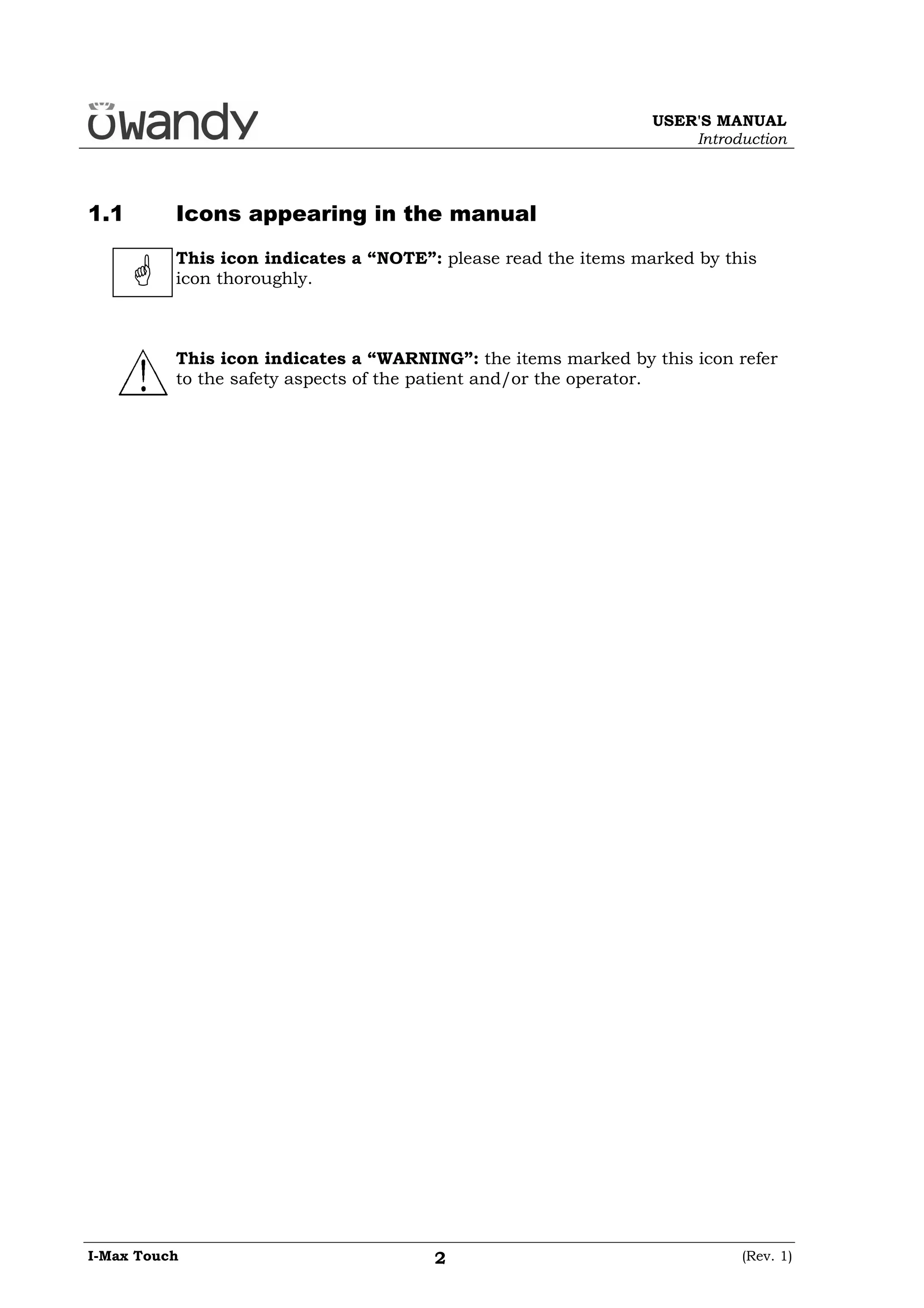 Owandy i-max-touch-2 d-pan-ceph-user-manual-rev1 | PDF