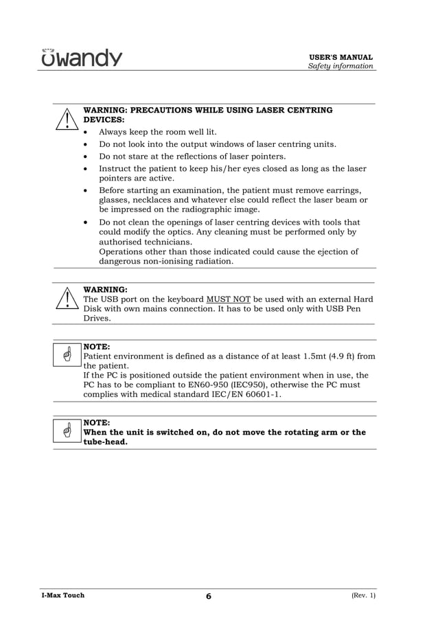 Owandy i-max-touch-2 d-pan-ceph-user-manual-rev1 | PDF | Medical Tests ...