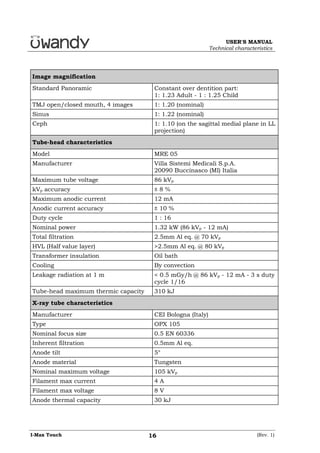 Owandy i-max-touch-2 d-pan-ceph-user-manual-rev1 | PDF