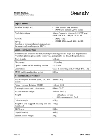 Owandy i-max-touch-2 d-pan-ceph-user-manual-rev1 | PDF