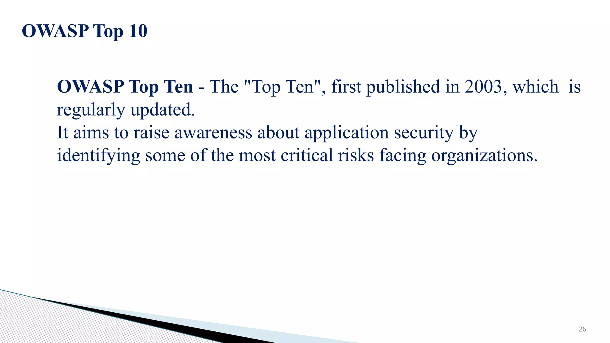 Owasp top 10 & Web vulnerabilities | PPT