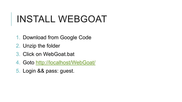 Owasp webgoat | PPT