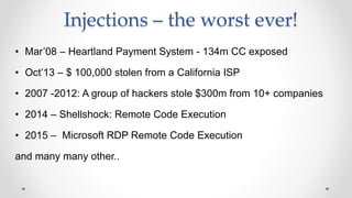 OWASP A1 - Injection | The art of manipulation | PPTX