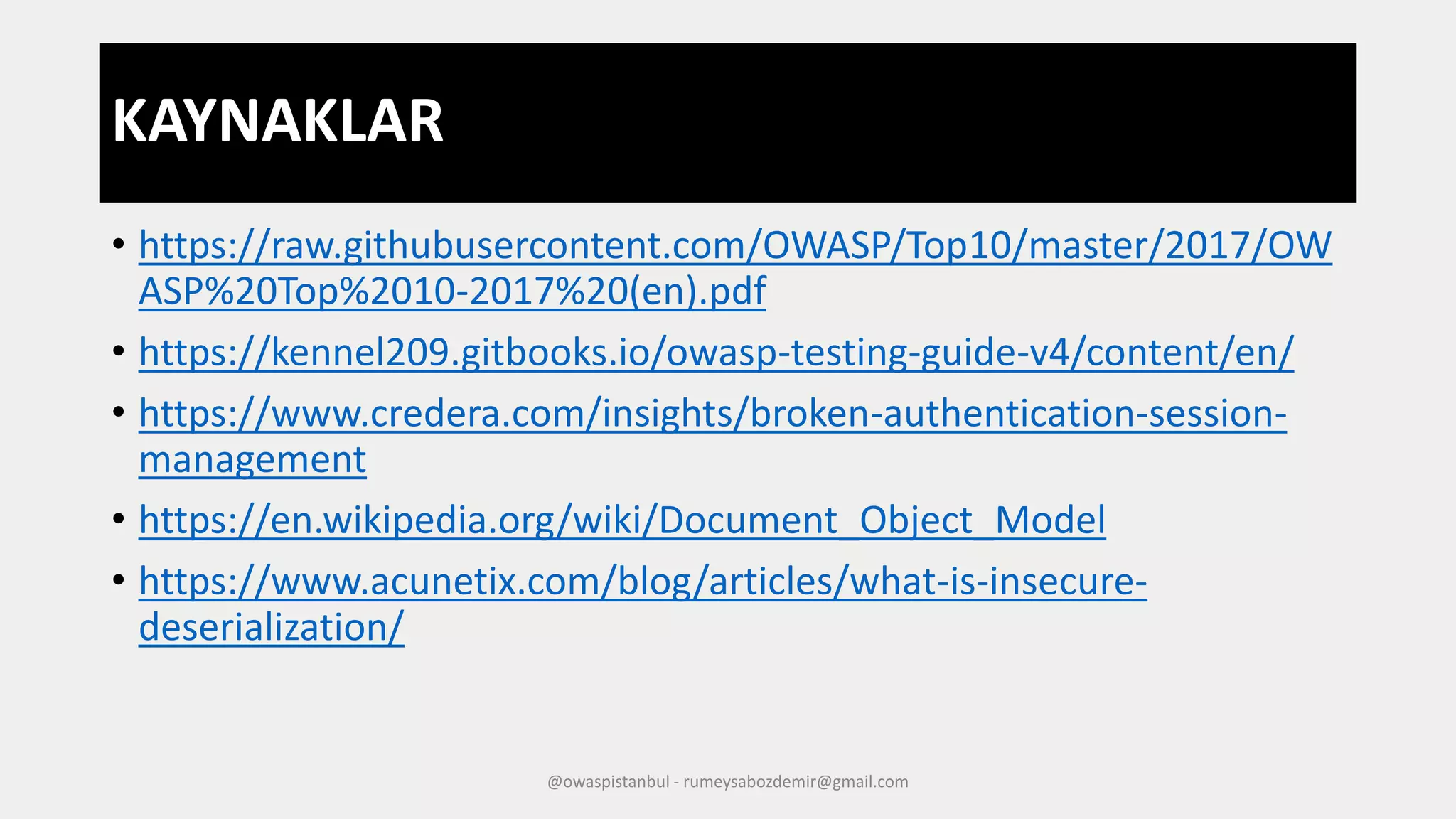 Broken Authentication | OWASP Istanbul | PPT
