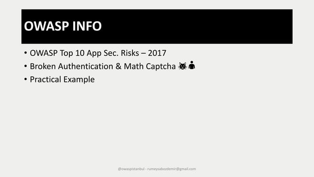 Broken Authentication | OWASP Istanbul | PPT