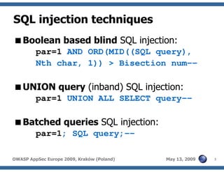 Advanced SQL injection to operating system full control (short version) | PPT