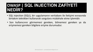Burp Suite SQL Injection Attack | OWASP Istanbul | PPT