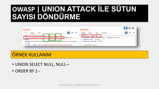Burp Suite SQL Injection Attack | OWASP Istanbul | PPT